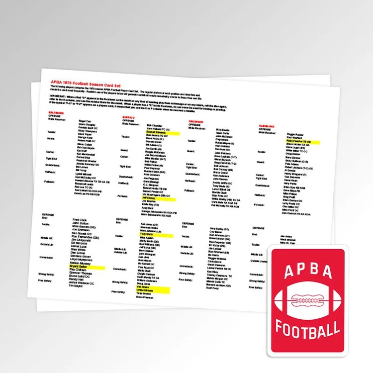 Football — APBA Games