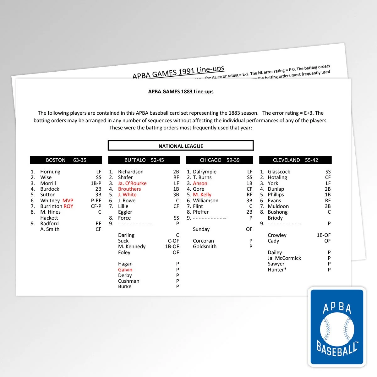 ABA GO Baseball Season Data — APBA Games