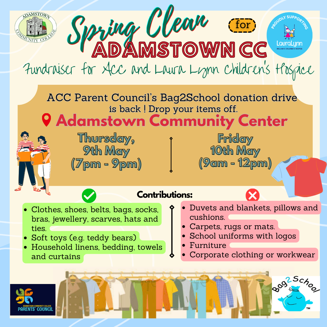 Parents Council Bag 2 School Fundraiser — Adamstown Community College
