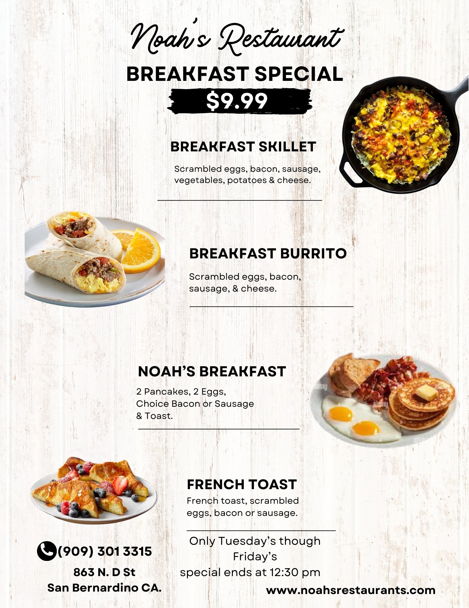 Menu 1 — Noah's Restaurant