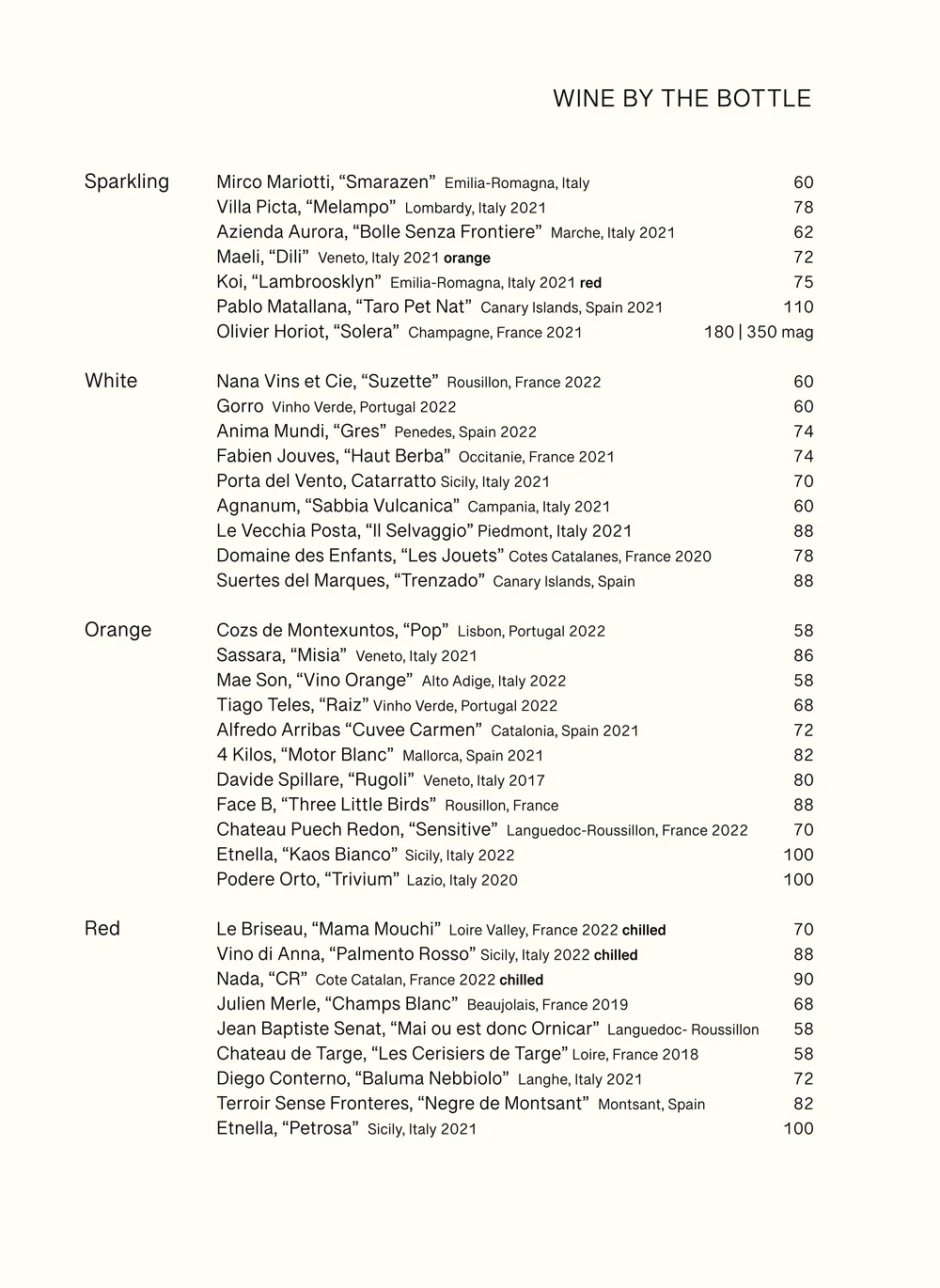 MENU — Hart's