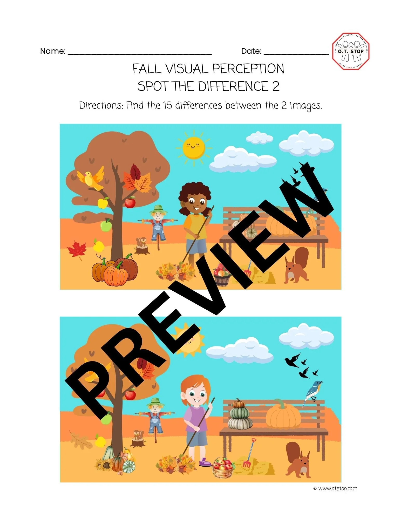 Fall Visual Perception: Spot the Difference — O.T. Stop