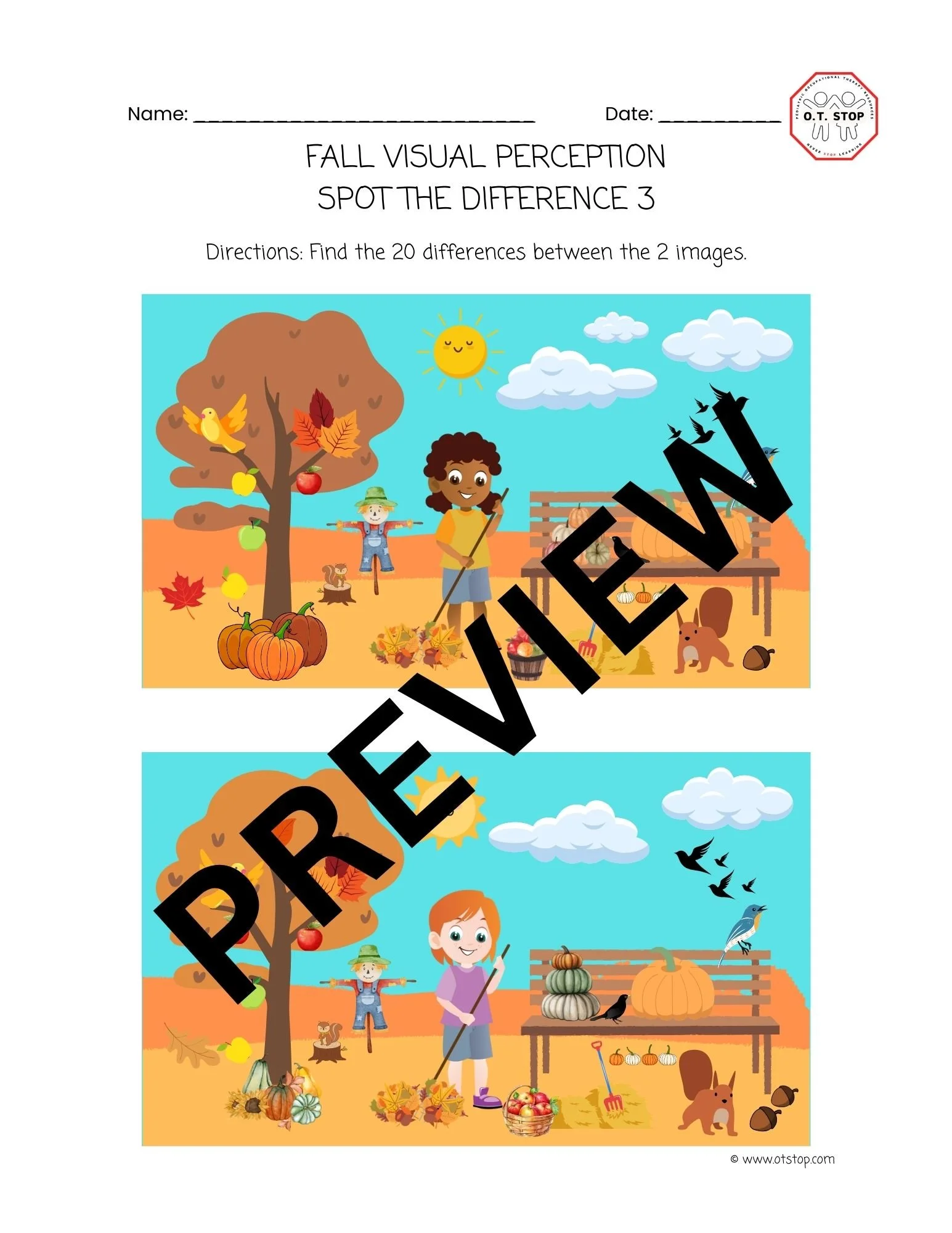 Fall Visual Perception: Spot the Difference — O.T. Stop