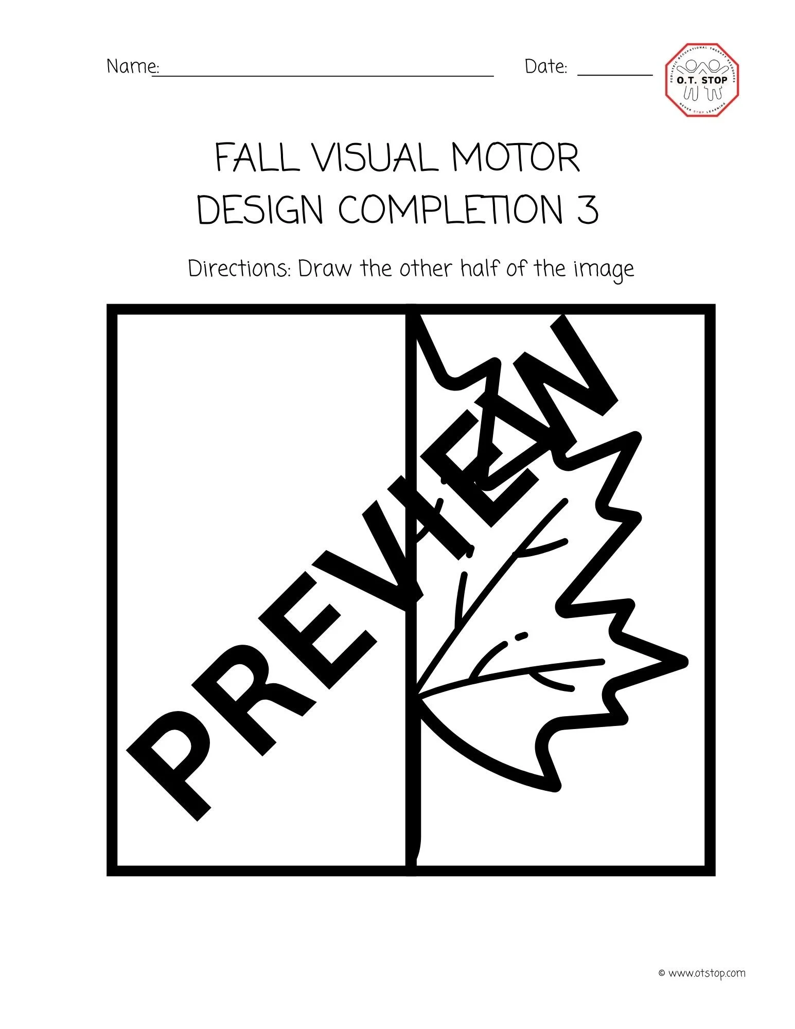 Fall Visual Motor: Design Completion — O.T. Stop