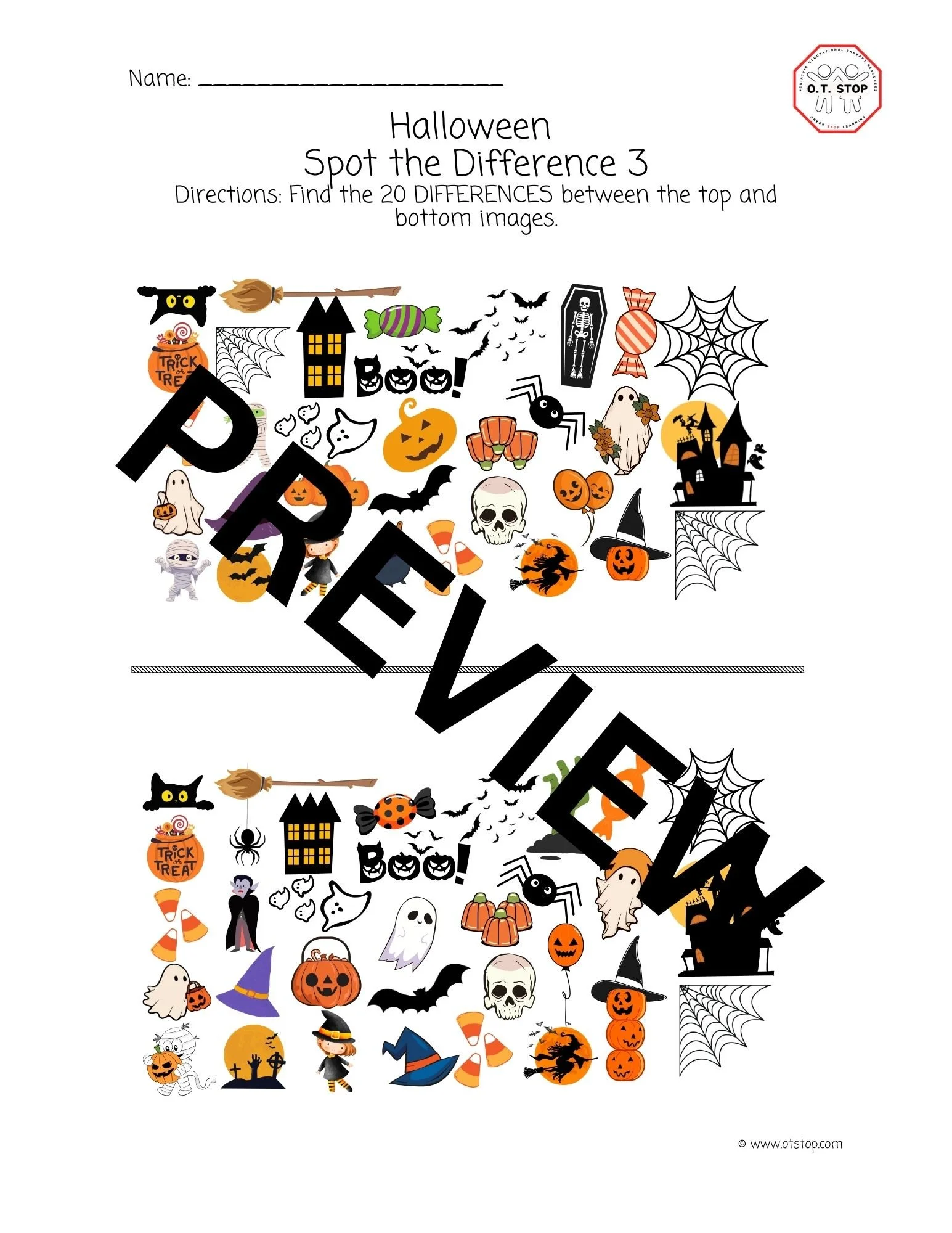 Halloween Visual Perception and Ocular Motor: Spot the Difference — O.T ...