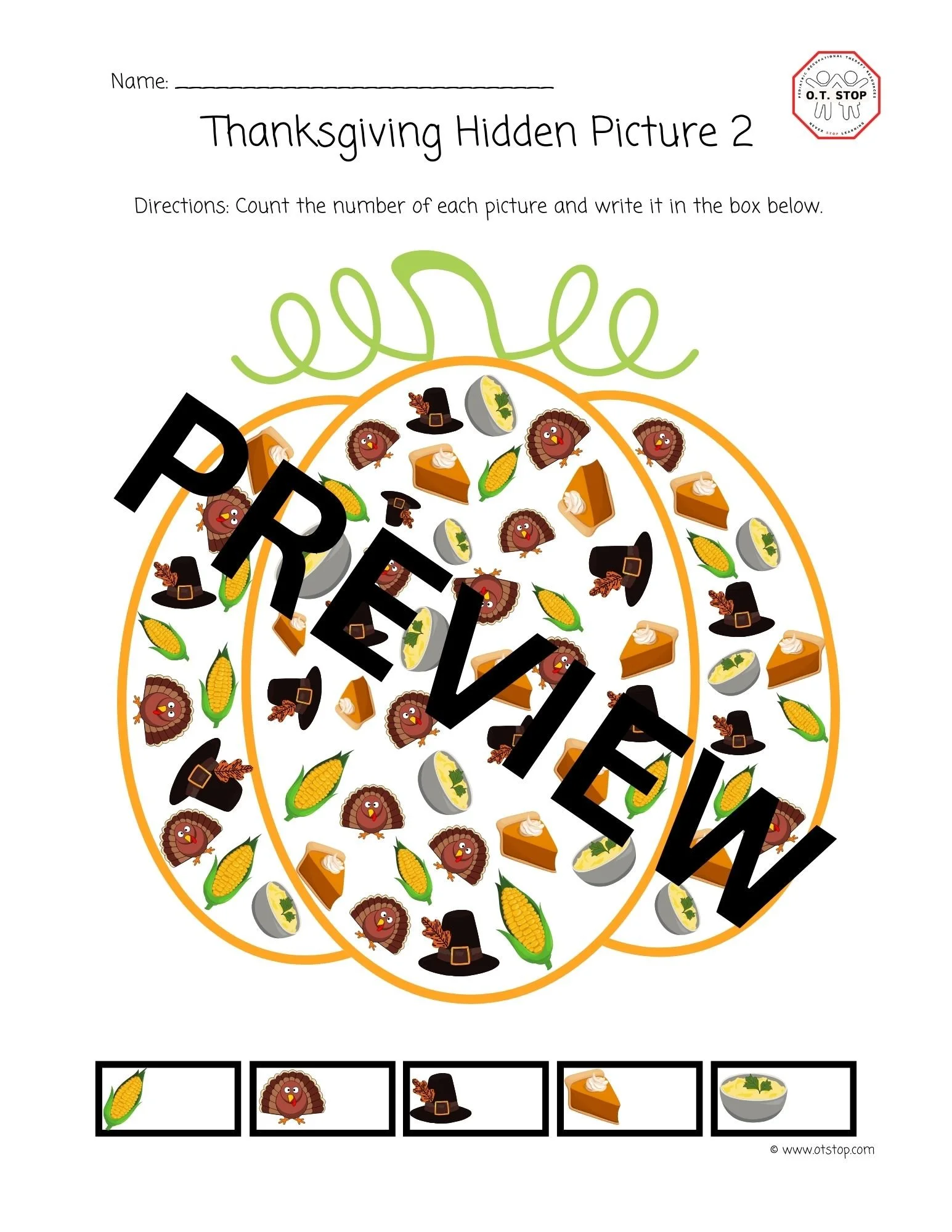 Thanksgiving Hidden Picture — O.T. Stop