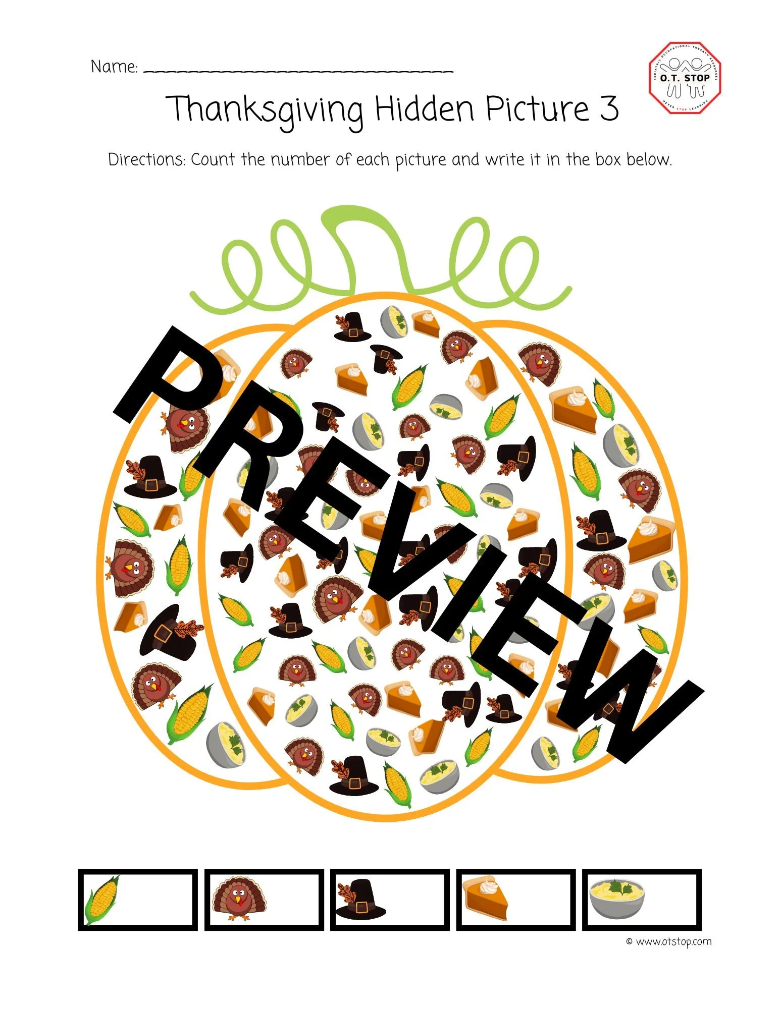 Thanksgiving Hidden Picture — O.T. Stop