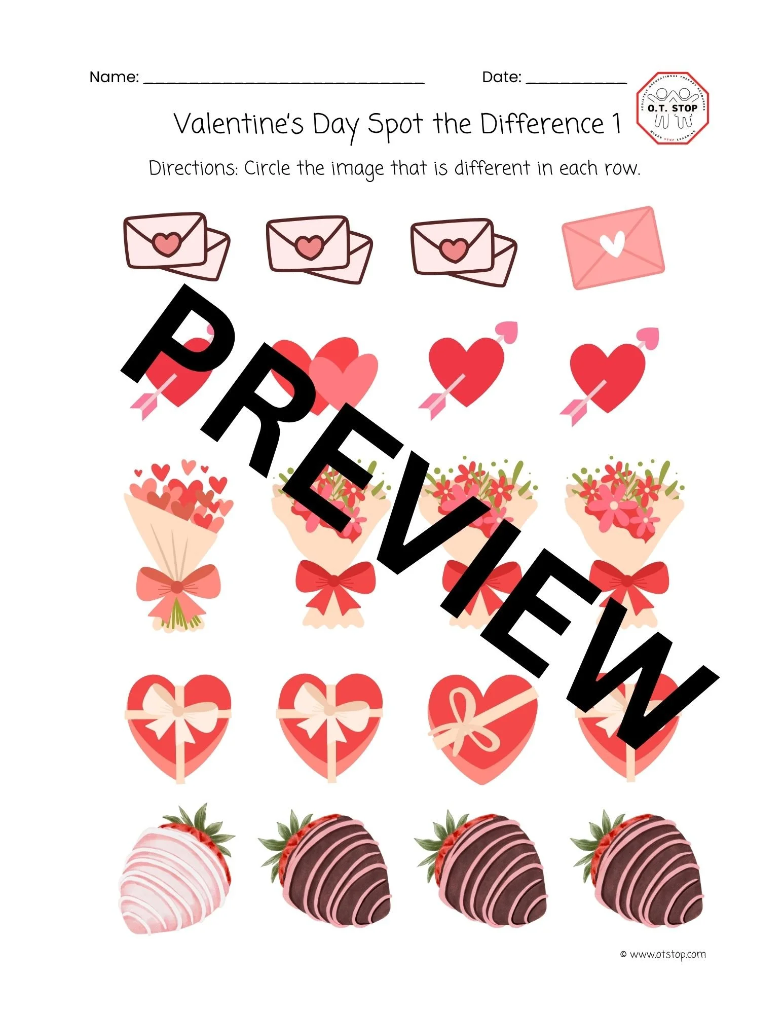 Valentine's Day Spot the Difference — O.T. Stop