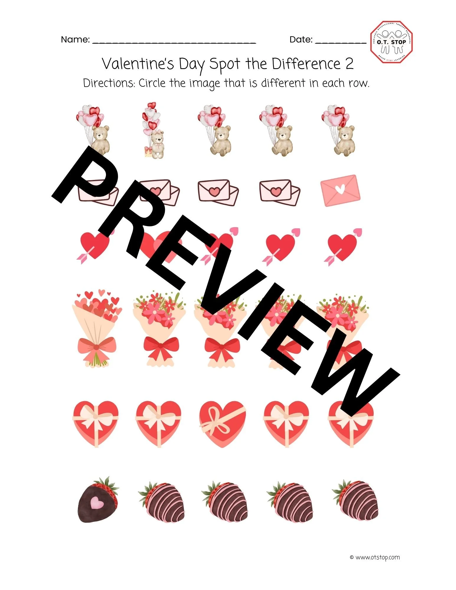 Valentine's Day Spot the Difference — O.T. Stop