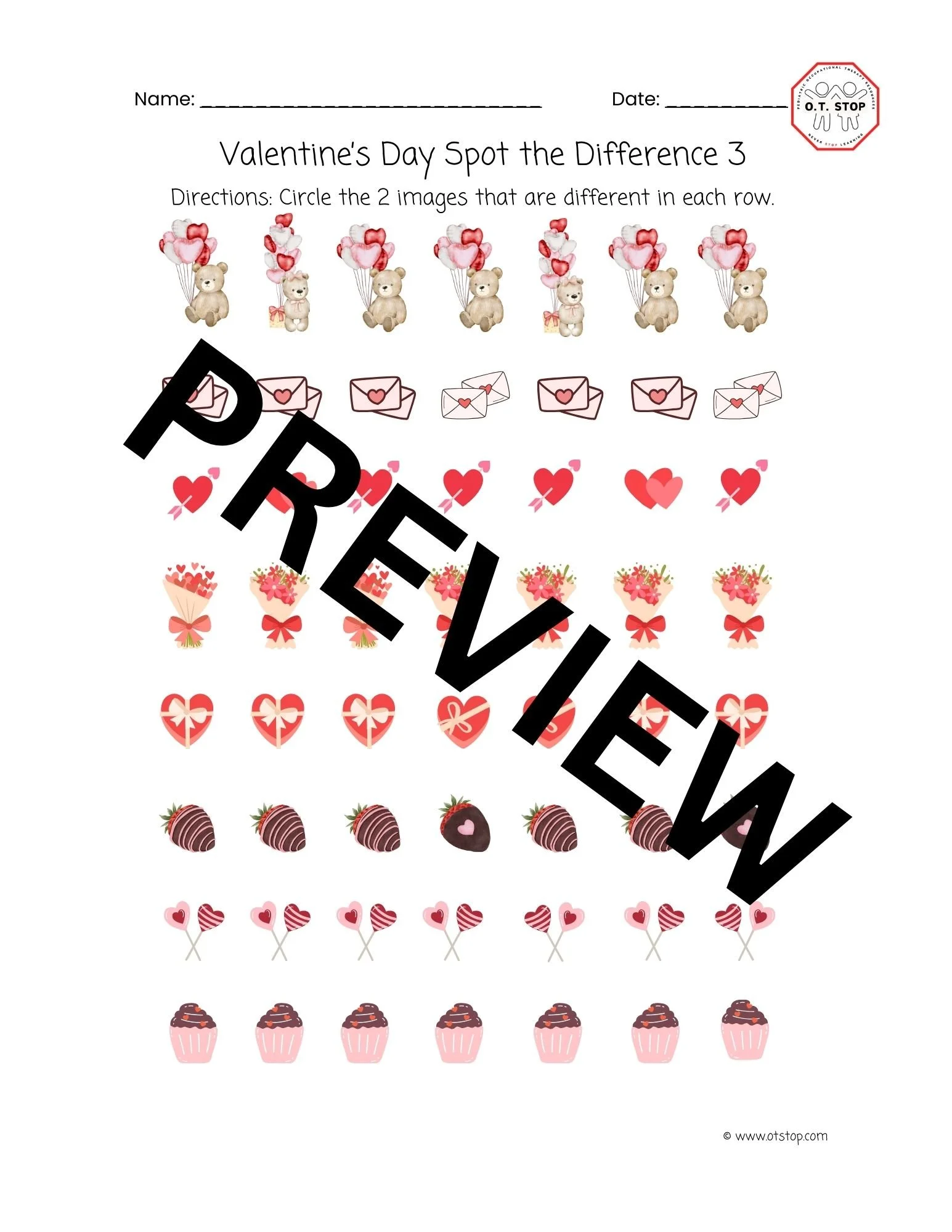 Valentine's Day Spot the Difference — O.T. Stop