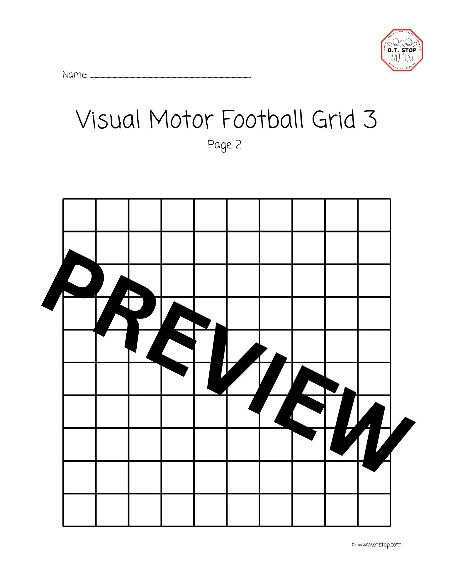 Football Design Copying Grid — O.T. Stop