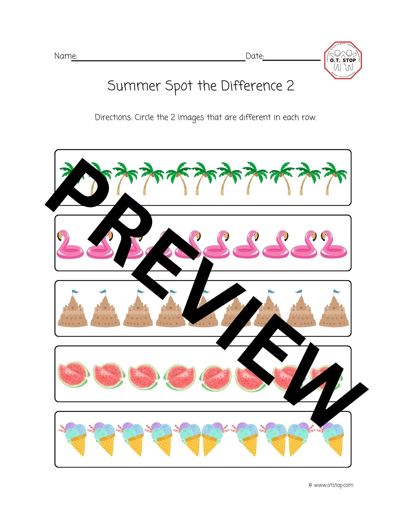 Summer Spot the Difference — O.T. Stop