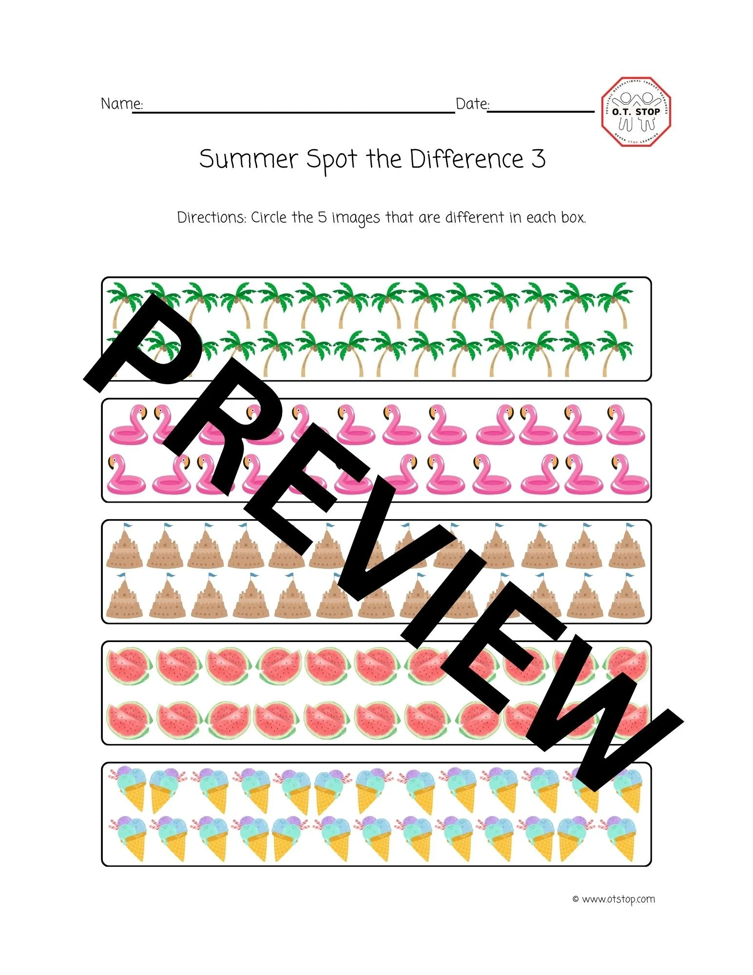 Summer Spot the Difference — O.T. Stop
