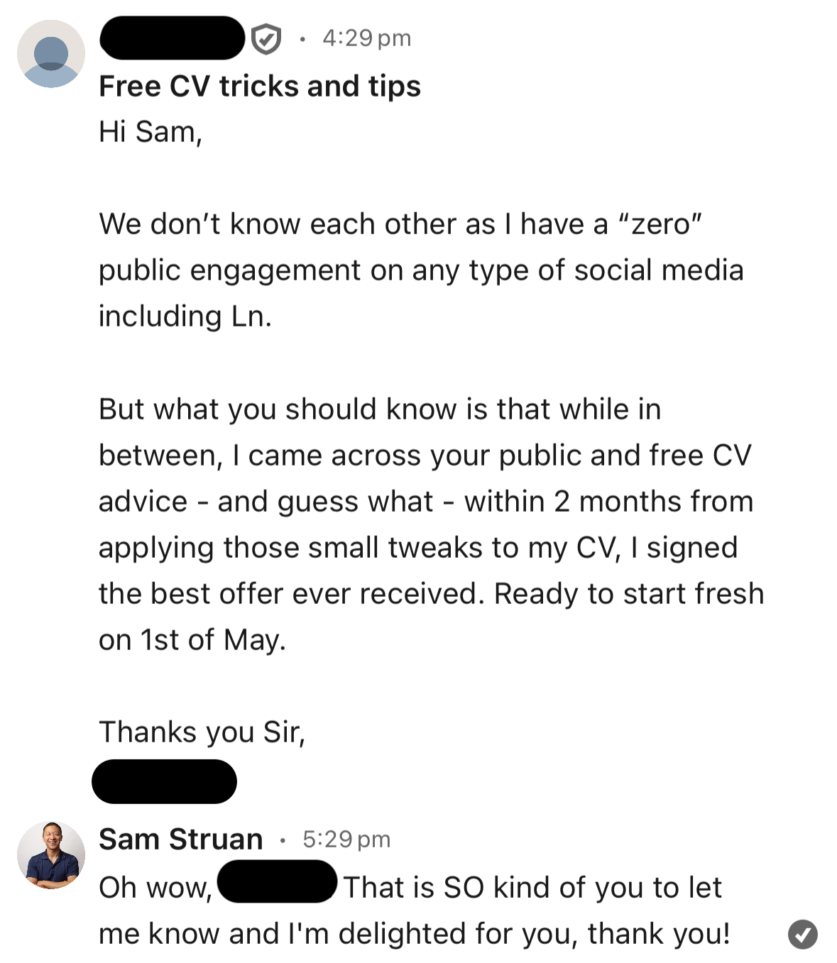 FREE Résumé Template — SAM STRUAN