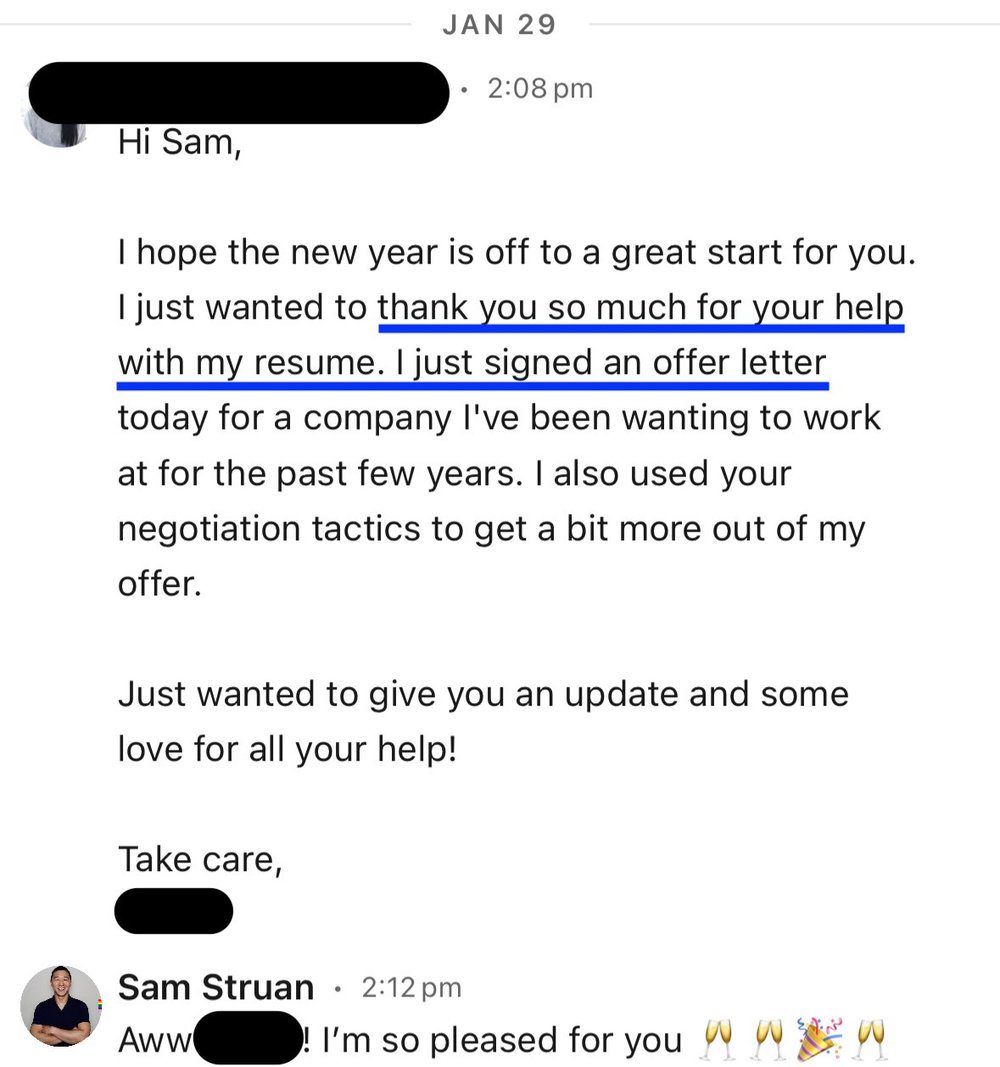 FREE Résumé Template — SAM STRUAN