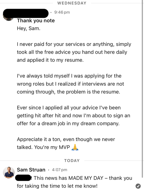 FREE Résumé Template — SAM STRUAN