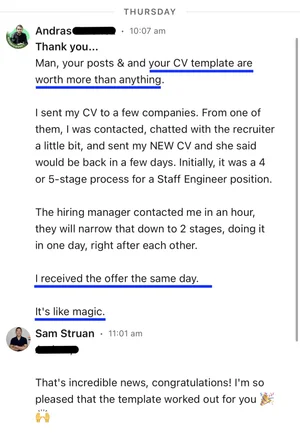 FREE Résumé Template — SAM STRUAN