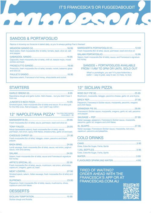 Francesca's Pizza + Sandos I Best Pizza In Adelaide