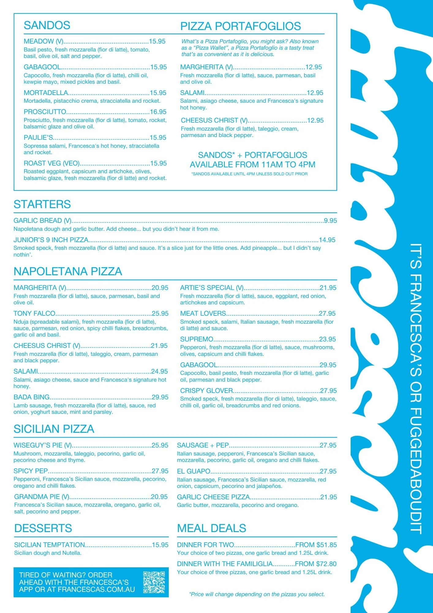 Francesca's Pizza + Sandos I Best Pizza In Adelaide