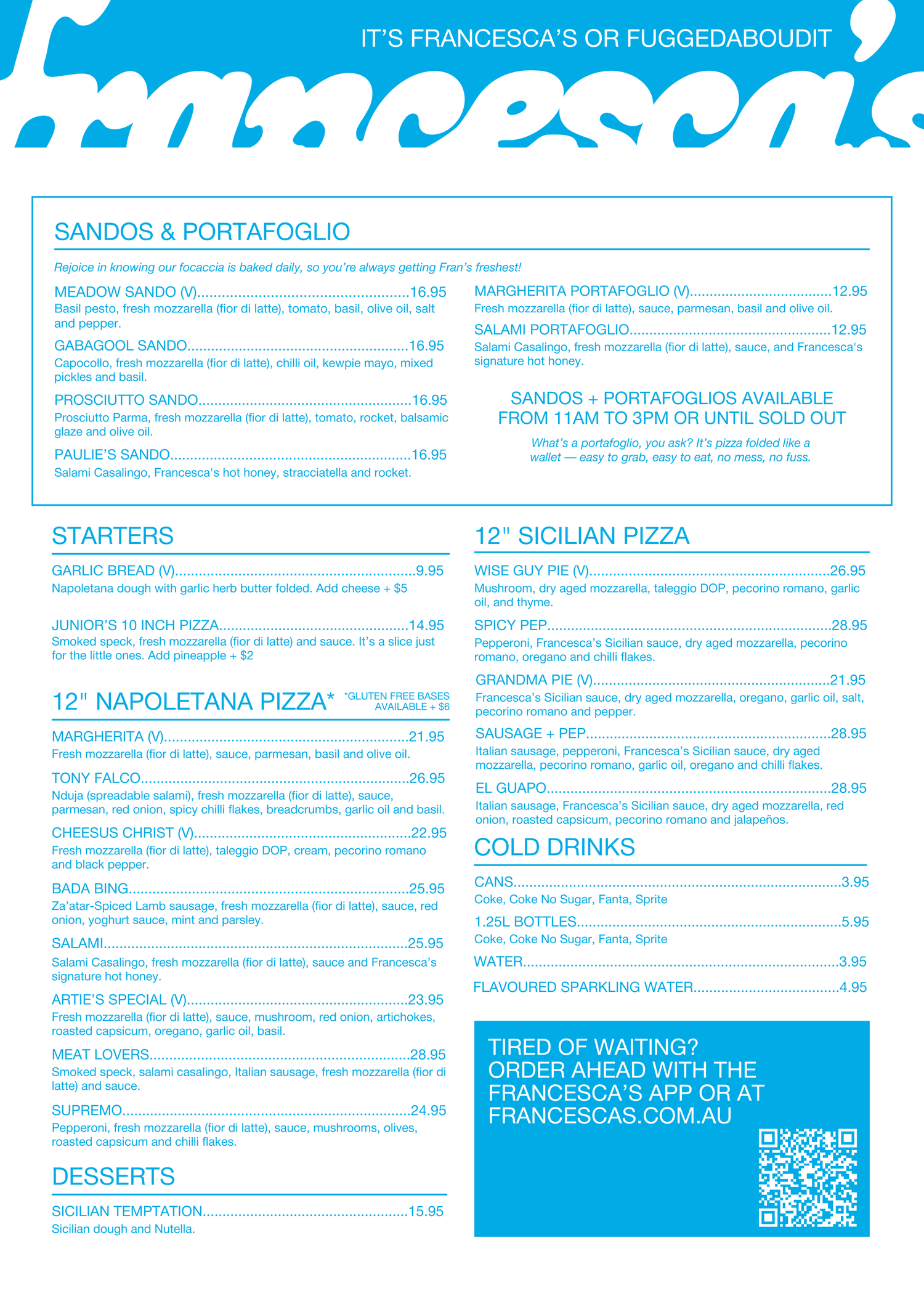 Francesca's Pizza + Sandos I Best Pizza In Adelaide