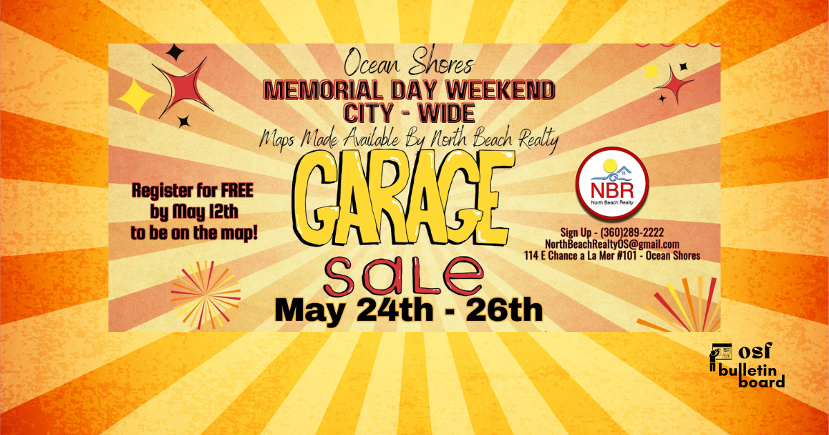 Register for the City-Wide Garage Sale — OCEAN SHORES FUN