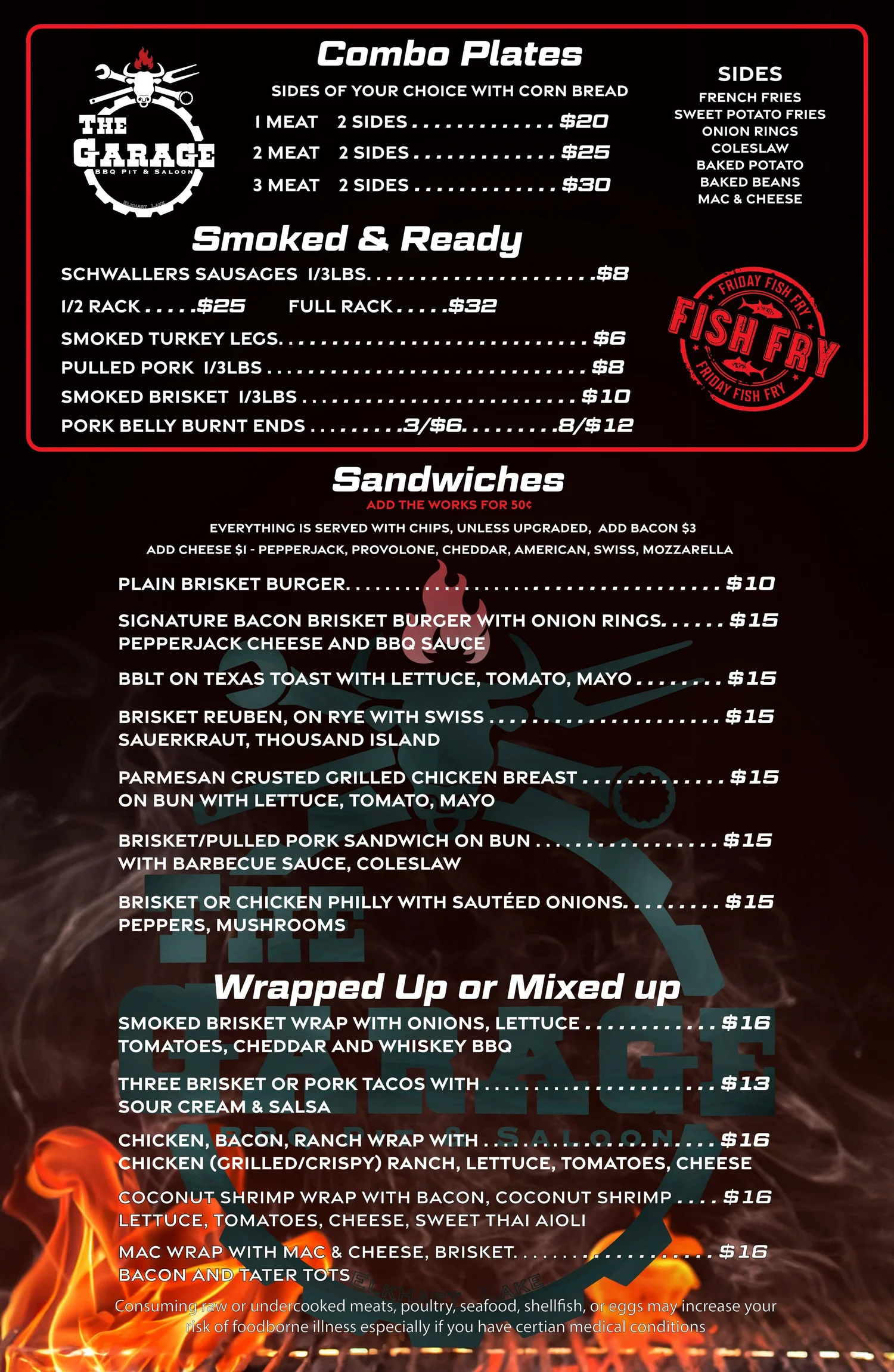 Menu — The Garage BBQ Pit and Saloon