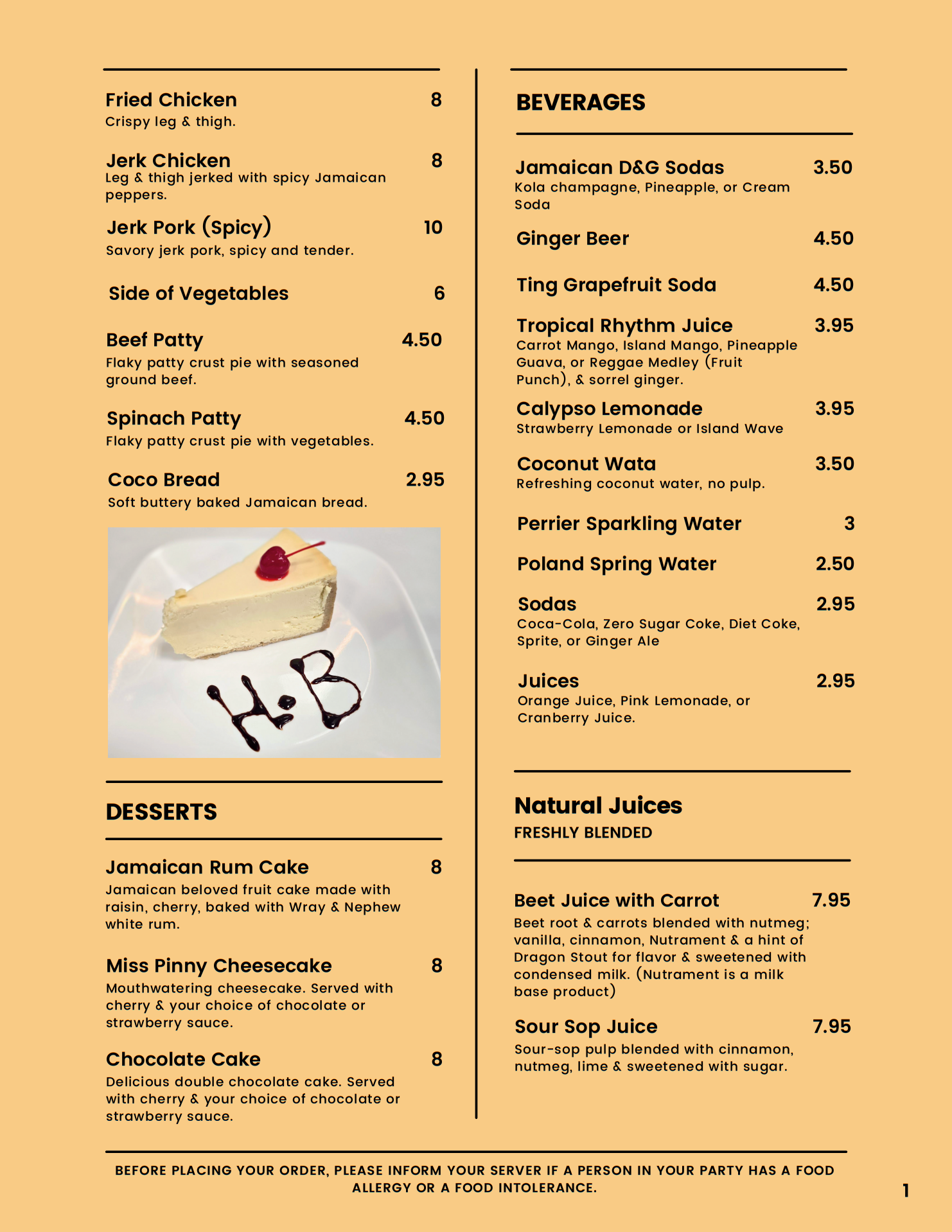 Menu — Long Gut Miss Pinny