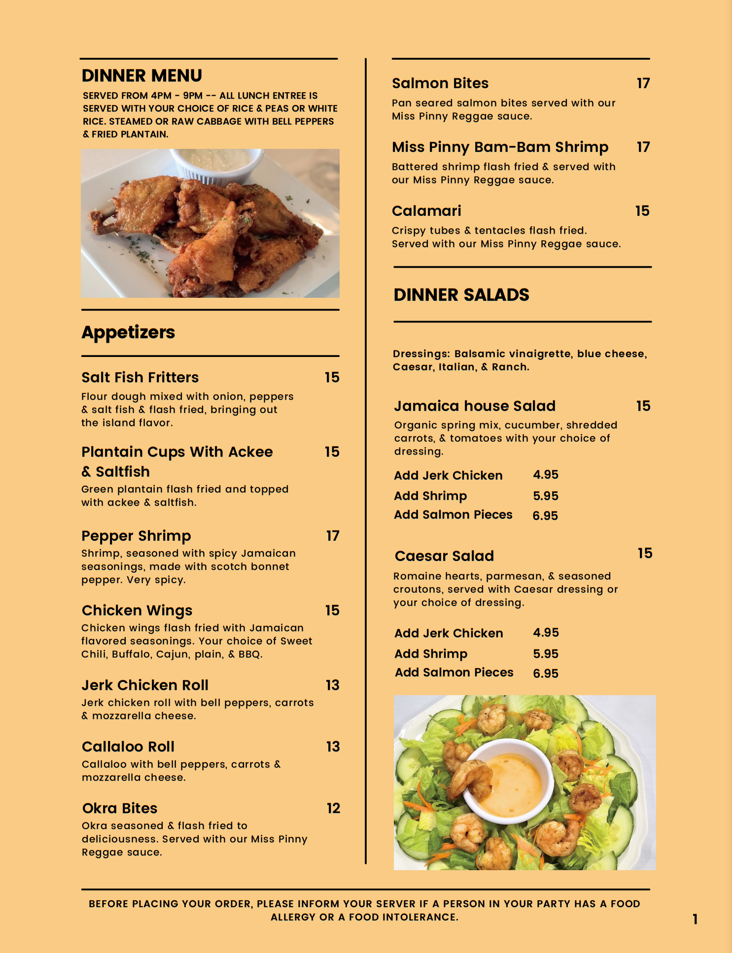 Menu — Long Gut Miss Pinny