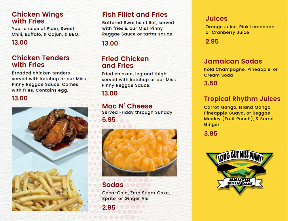 Menu — Long Gut Miss Pinny