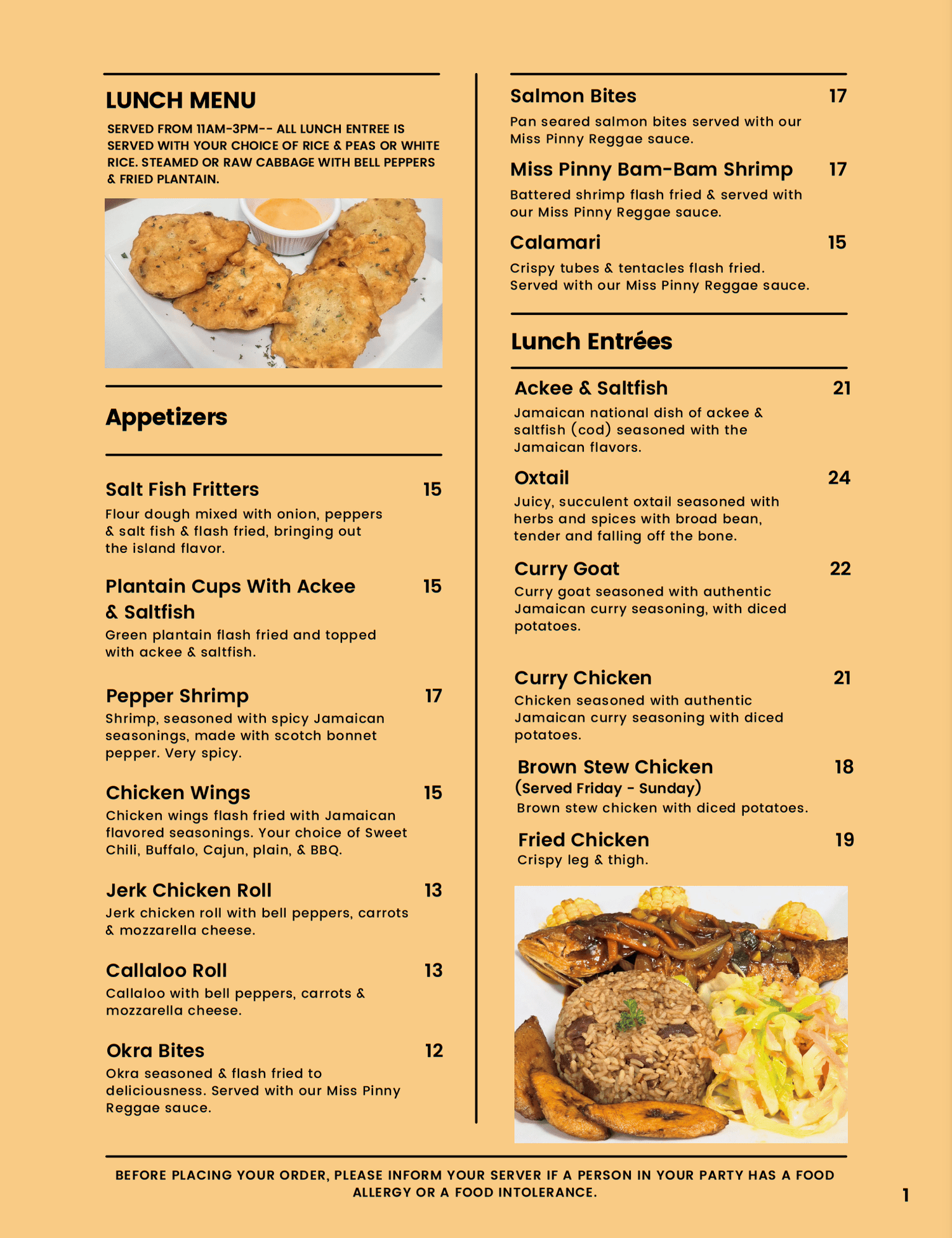 Menu — Long Gut Miss Pinny