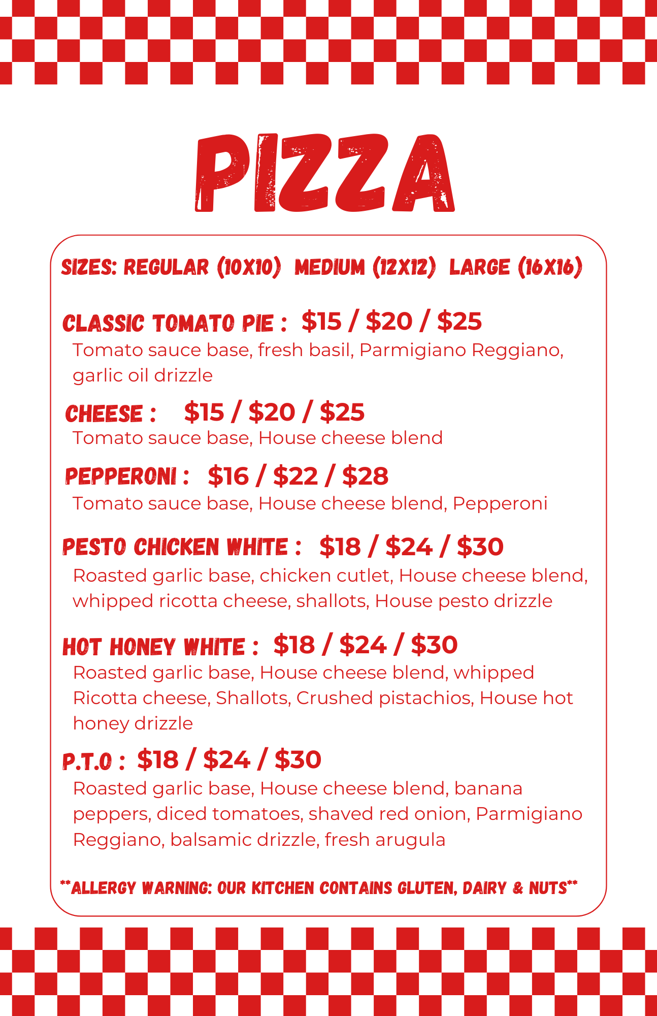 The Menu — Dough House Pizza Co.