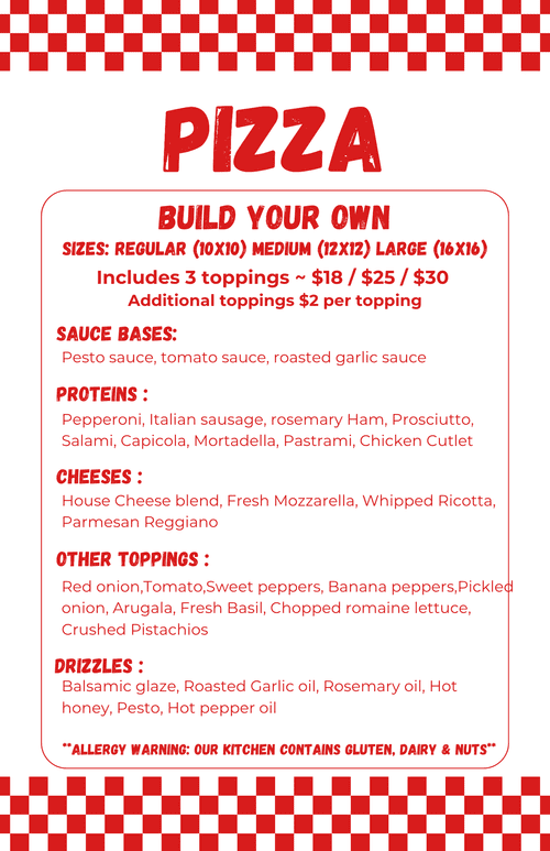The Menu — Dough House Pizza Co.