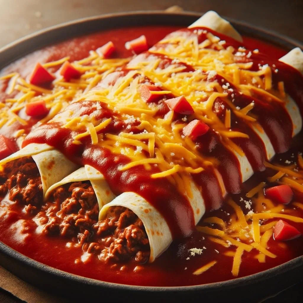 Oven-Baked: Mexican Red Cheesy Beef Enchiladas — SpicyAFChef
