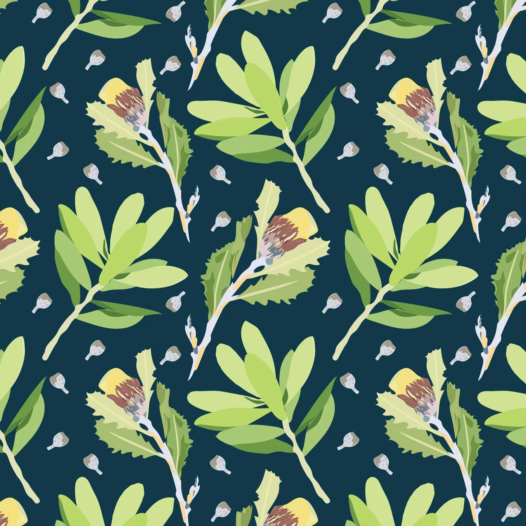 Wildflowers — Eucalypt Roses — Surface Pattern Design
