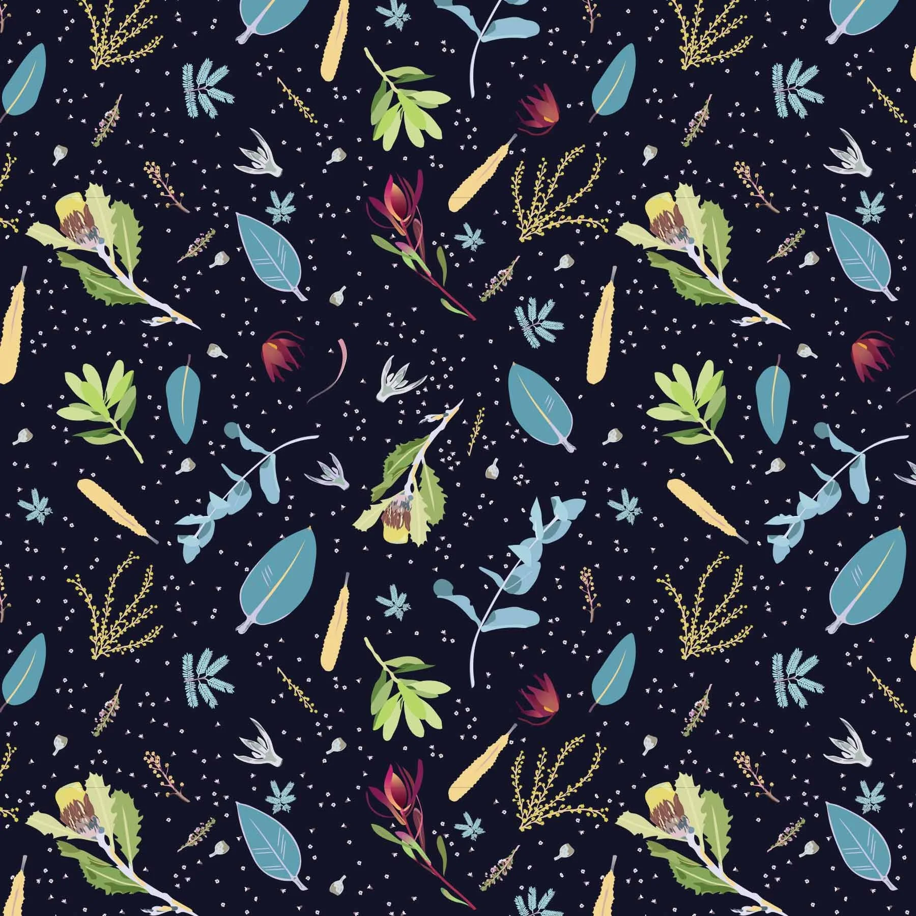 Wildflowers — Eucalypt Roses — Surface Pattern Design