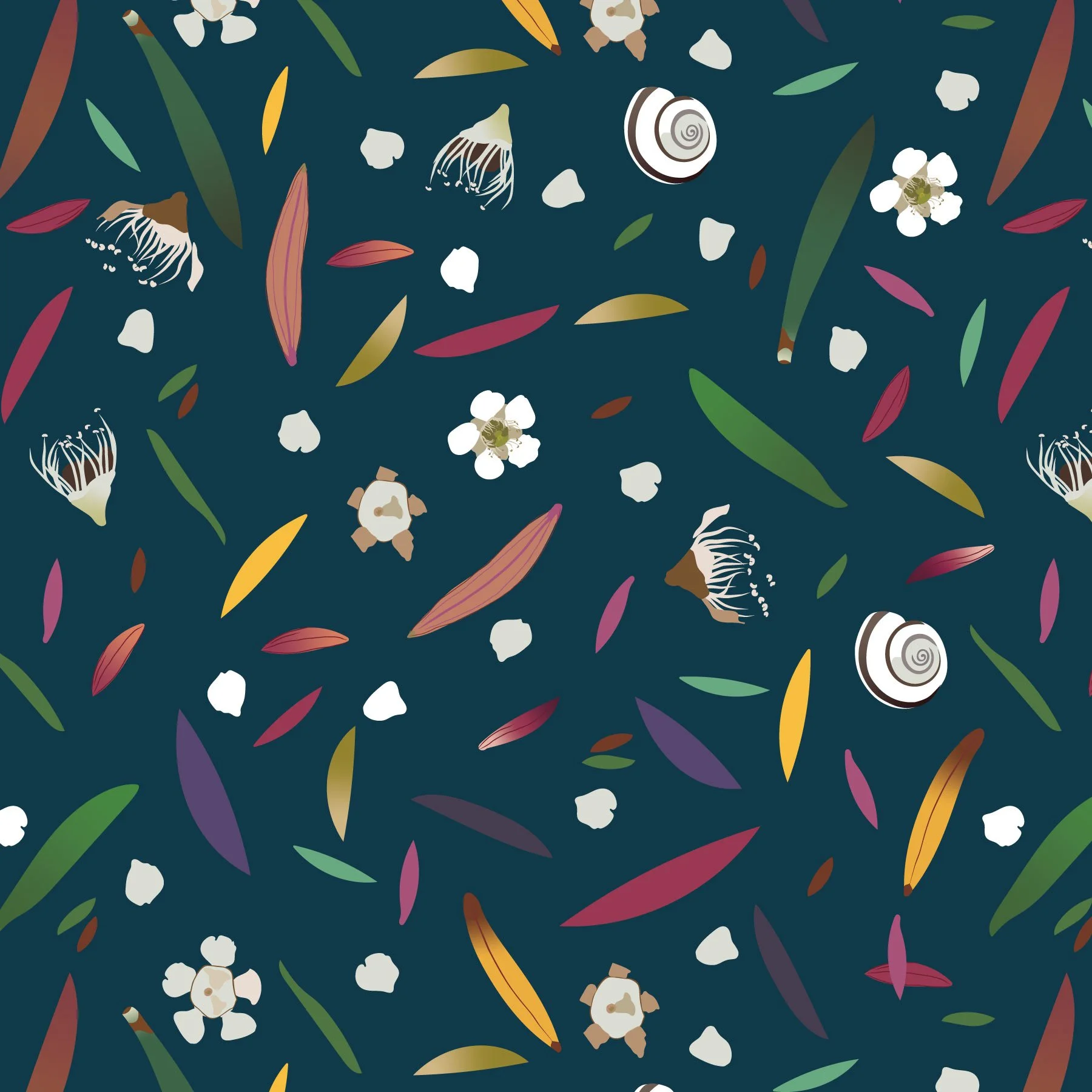 Wildflowers — Eucalypt Roses — Surface Pattern Design