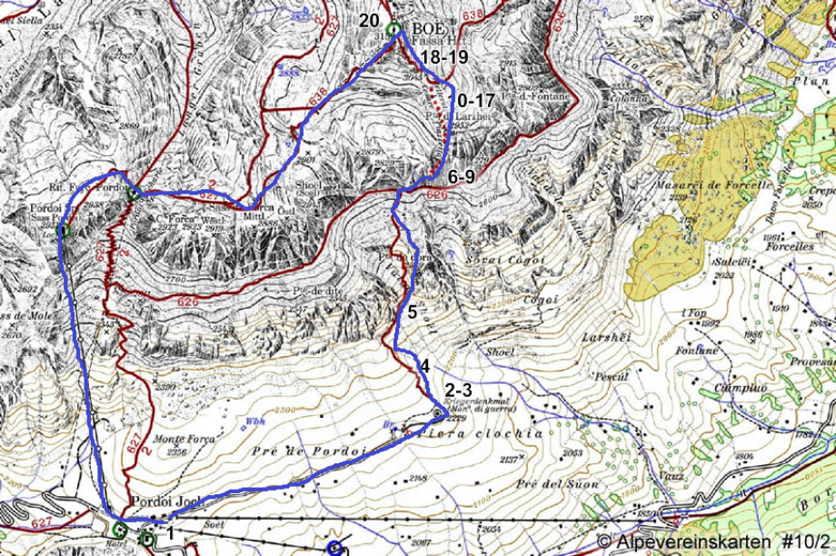 Ferrata Create Piazzetta, Piz, Boe — SL Treks