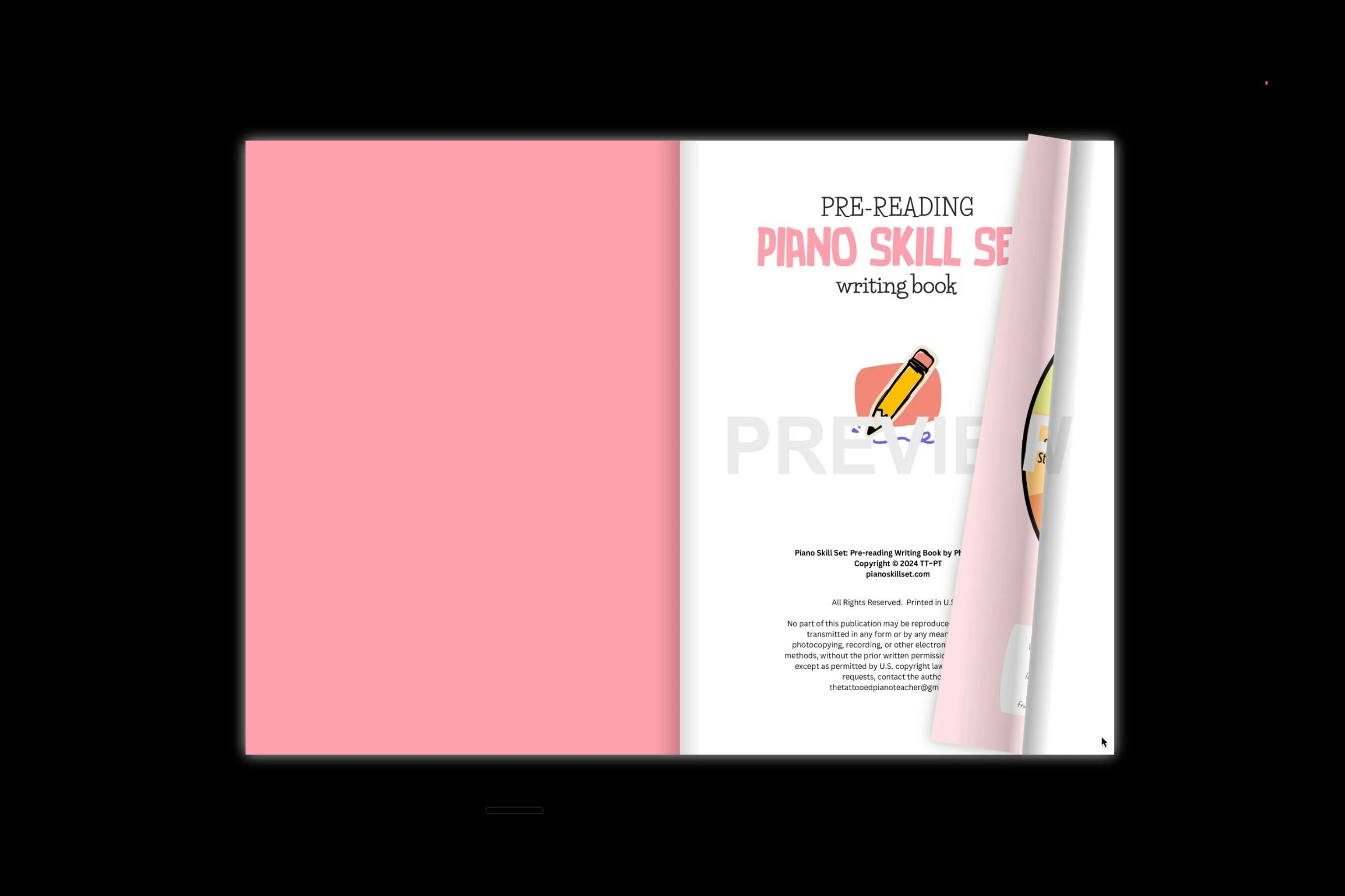 Piano Skill Set Pre-reading Writing Book — Piano Skill Set