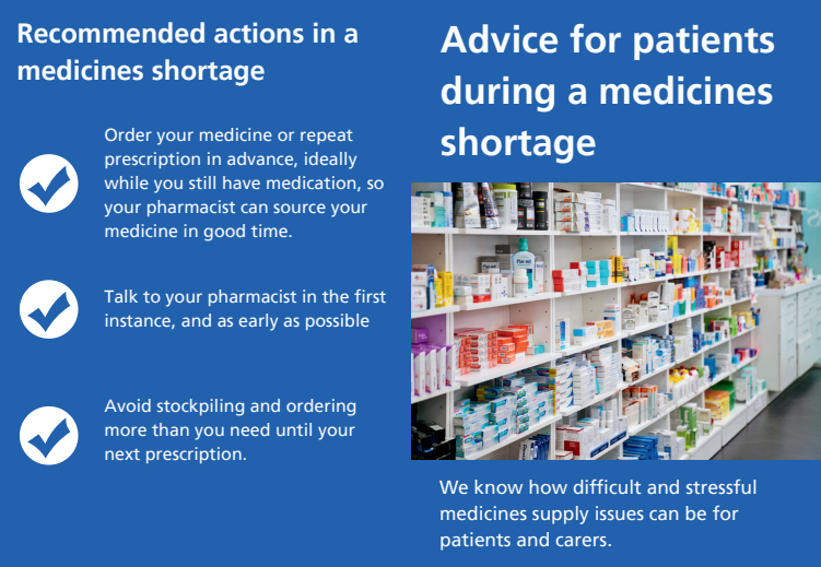 Advice for Patients During Medicines Shortages — Your Health Partnership