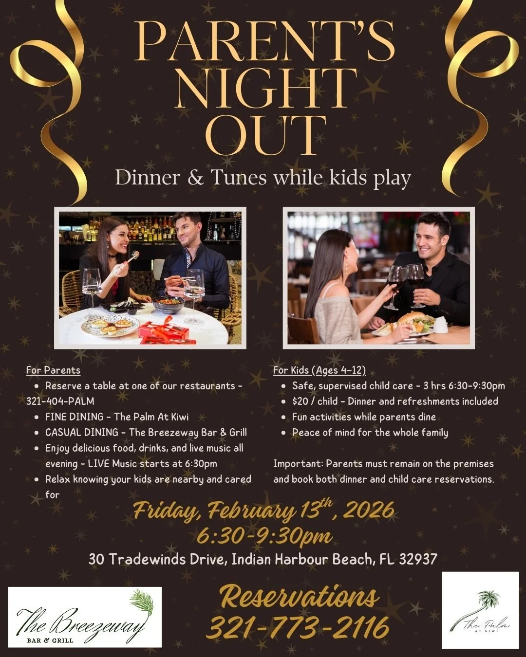 PARENT’S NIGHT OUT — Kiwi Racquet and Fitness Club