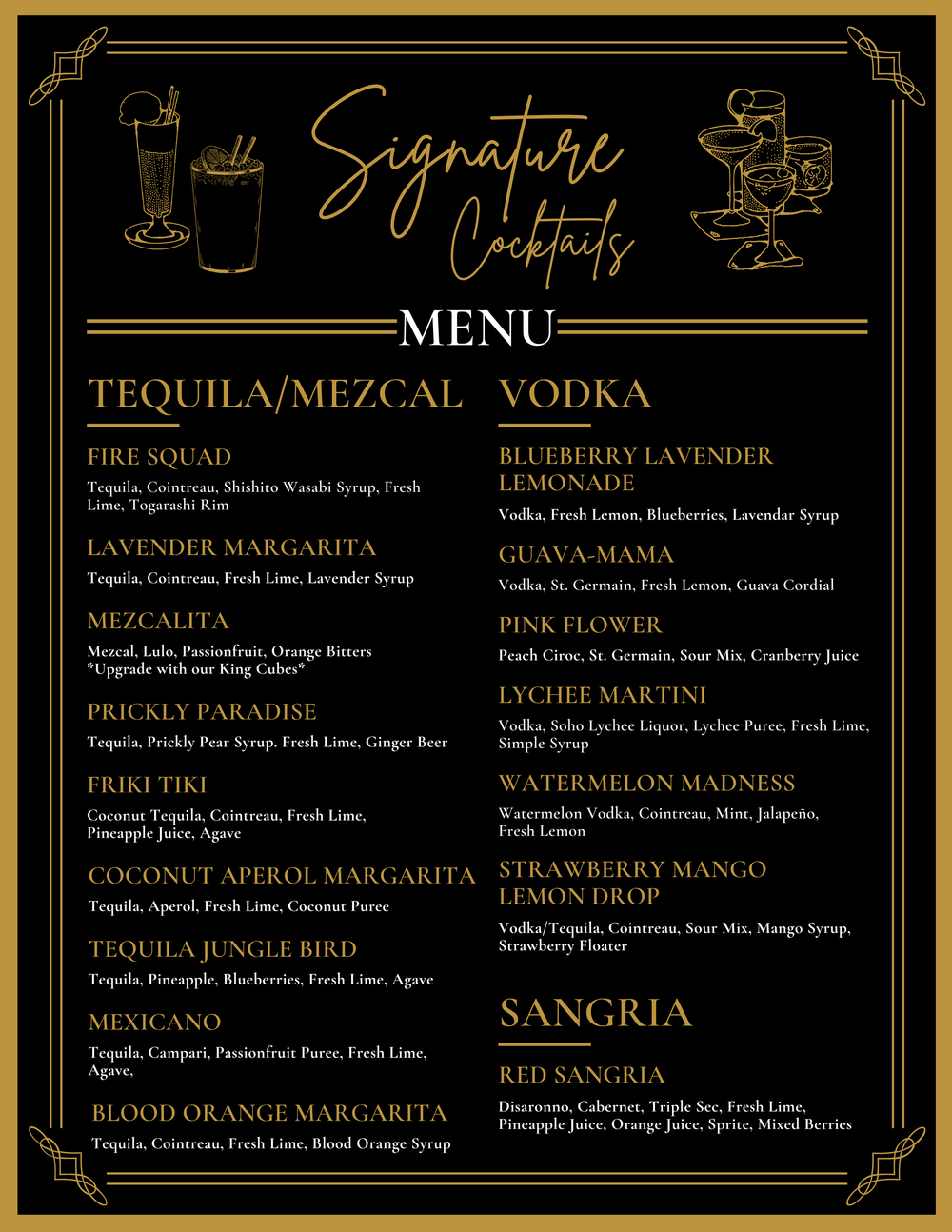 Menus — Elite Bartender Babes