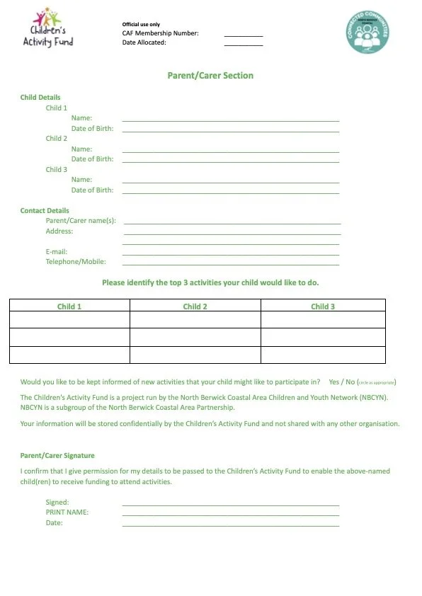 Referral Form — Children's Activity Fund