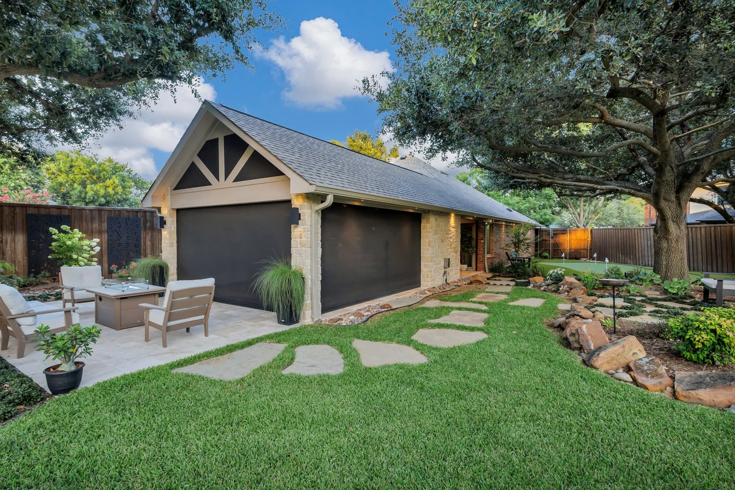 Frisco Outdoor Living Space with Patio Cover, Outdoor Kitchen, Fire Pit ...