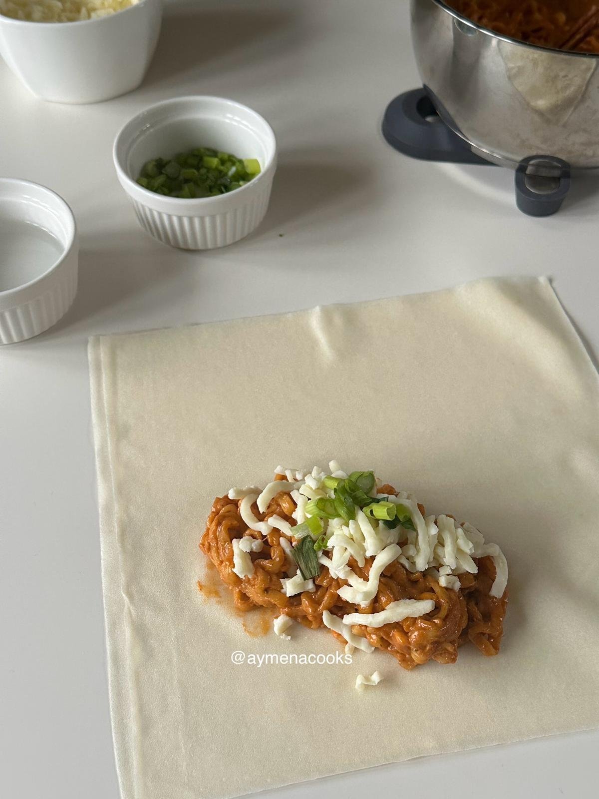 buldak ramen spring rolls — Lunch Break