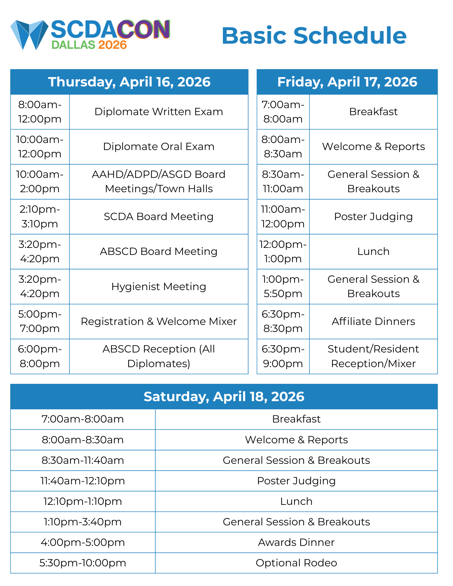 Agenda — SCDA Con