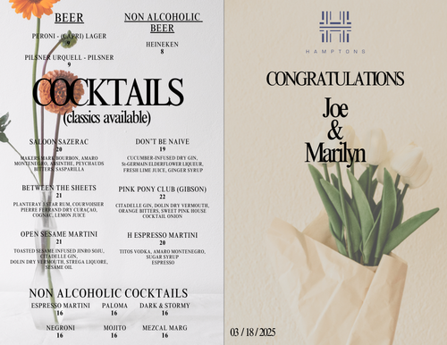 Menus — Hamptons Restaurant