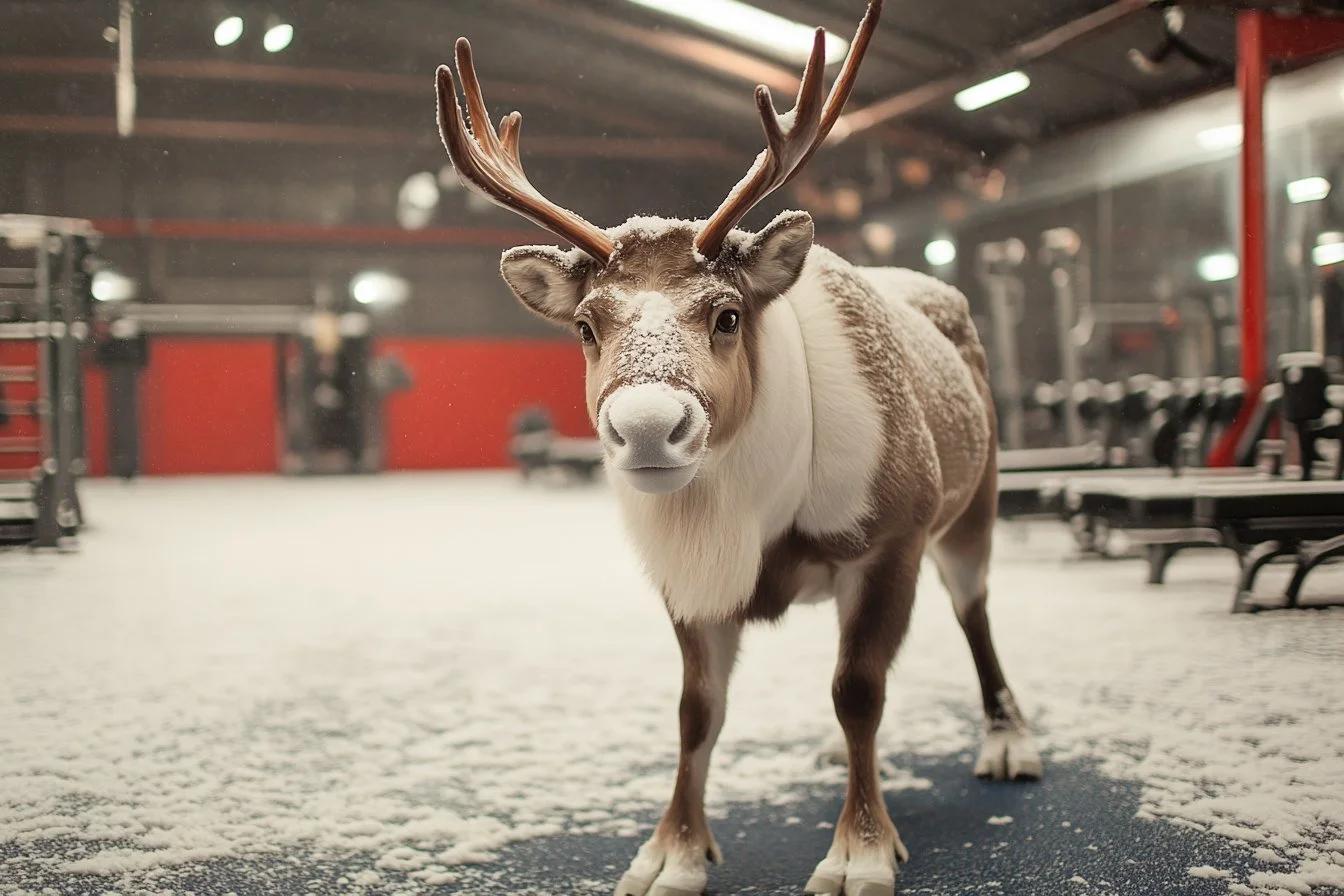 Rudolph's been hitting the gym! Our head reindeer is doing extra nose ...