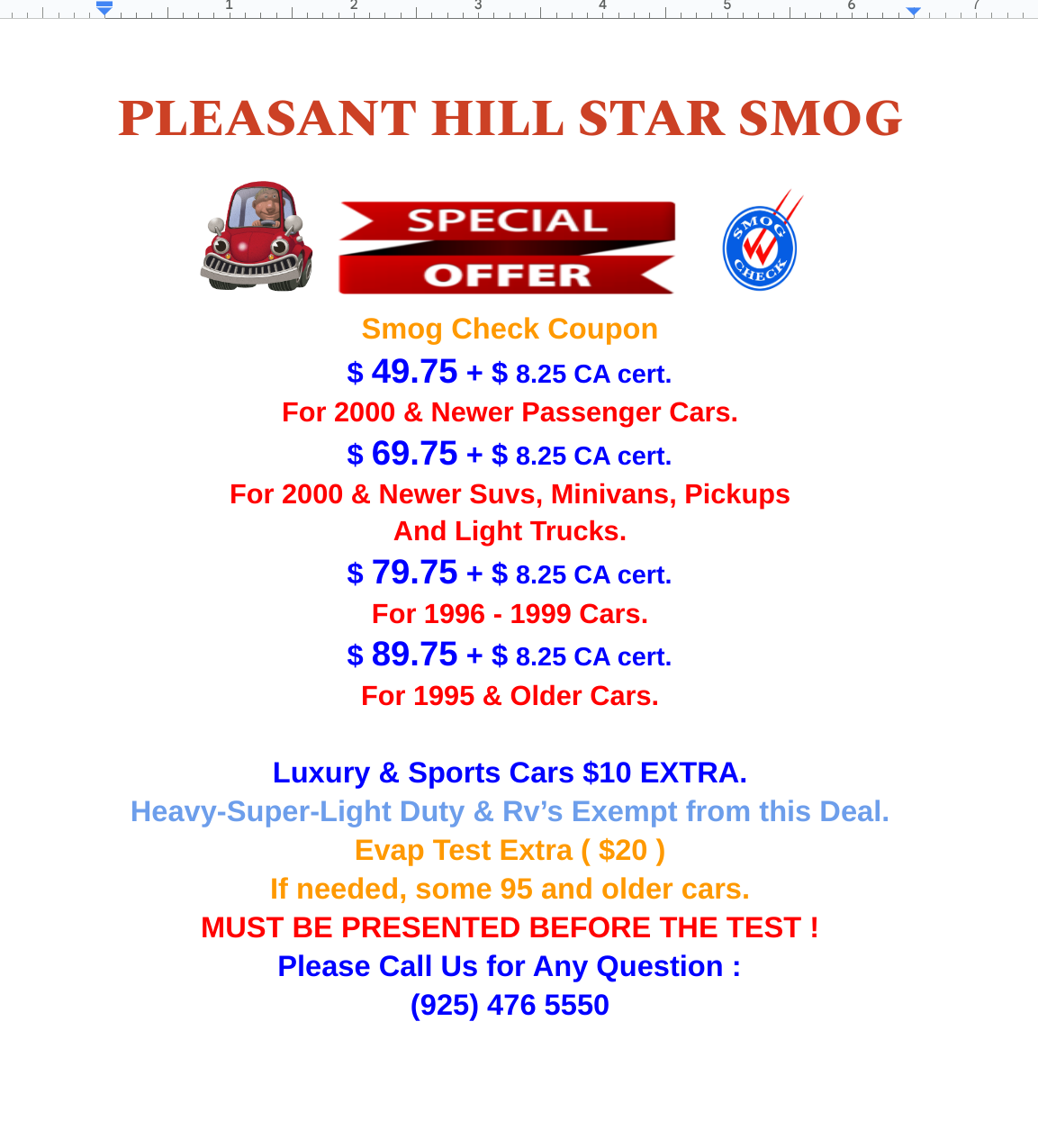 Pleasant Hill Star Smog
