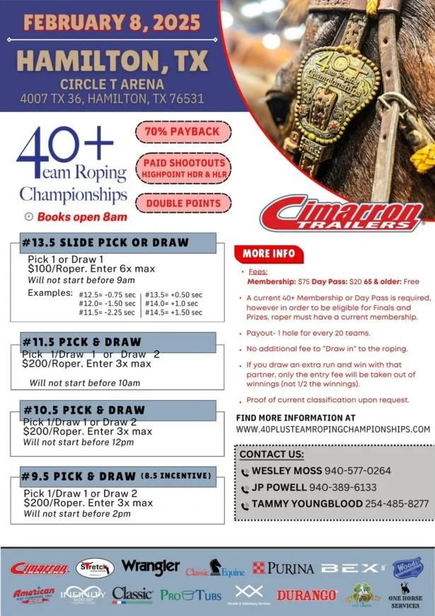 Calendar — 40+ Team Roping Championships