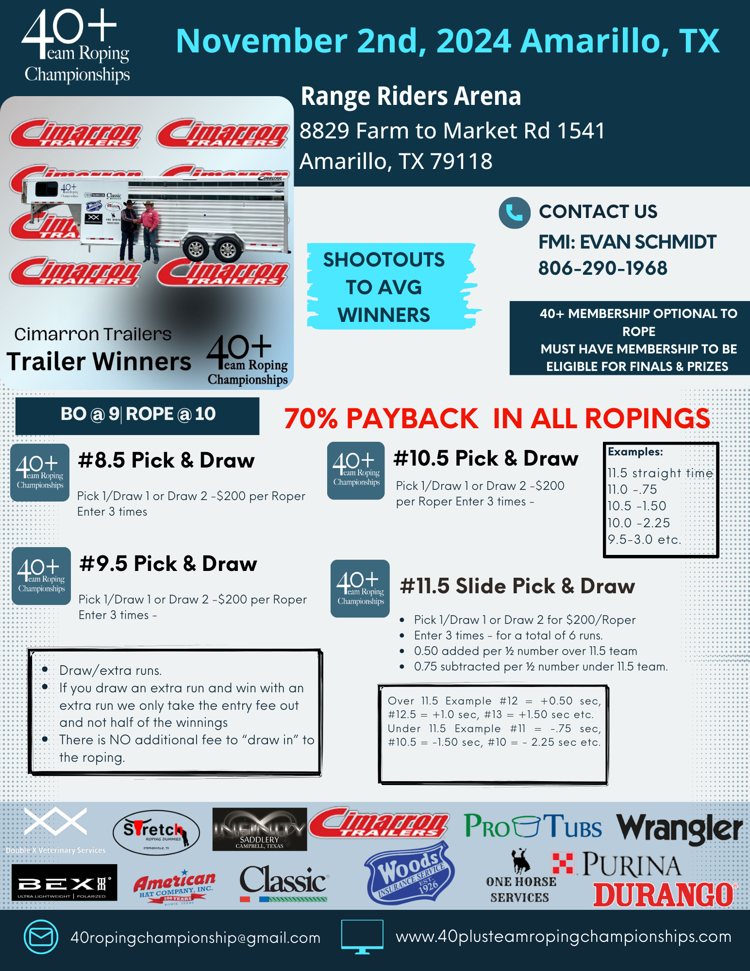 Calendar — 40+ Team Roping Championships